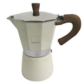 Gnali & Zani Venezia Espressokocher | Creme | F&uuml;r 6 Tassen | Alle Herdarten inklusive Induktion | Aluminium Espresso kocher | Griffe aus Softtouch-Kunststoff in Ho