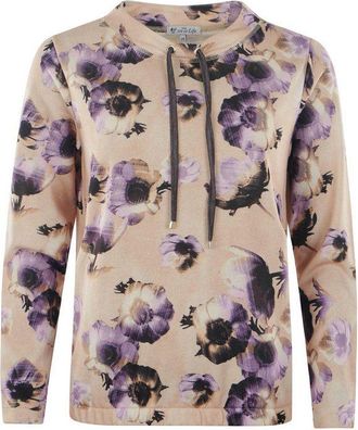 Hajo Sweatshirt Damen Sweatshirt mit Stehkragen und Zierbänder