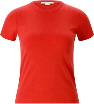 Vince Femme, Tops, Rouge, Taille: 42 FR T-shirt ras du cou en coton Pima