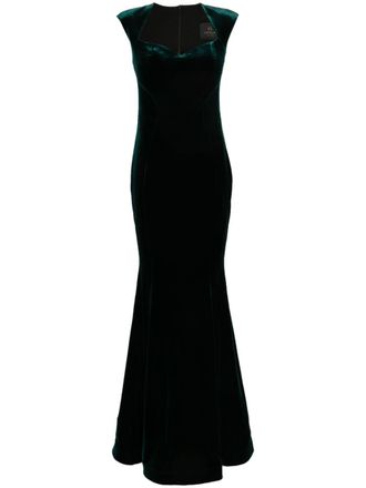 Cristallini robe Monaco en velours - Vert