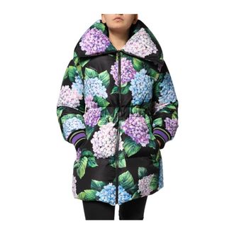 Dolce & Gabbana Blumenmuster Pufferjacke mit Logo - - Jackets - Damen - Mehrfarbig - XS