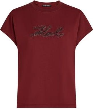 Karl Lagerfeld T-shirt droit &agrave; logo en coton