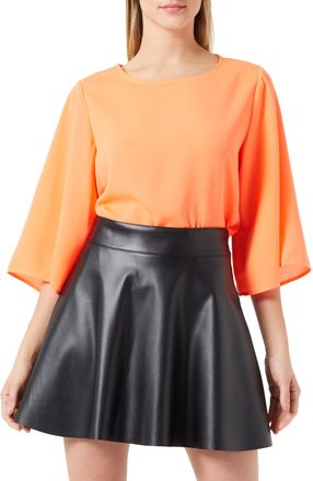 Noisy May NMandy PU HW Flared Skirt WVN NOOS Frauen Kurzer Rock schwarz XL