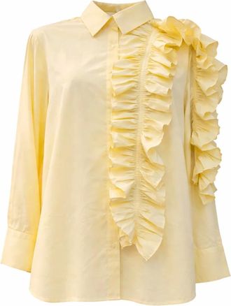 Weili Zheng Femme, Blouses et Chemises, Jaune, Taille: 40 FR Chemise Popeline