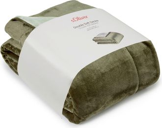 s.Oliver Doublesoft Kuscheldecke 150x200 - super kuschelig & warm, Polyesterflausch Decke dunkelgrün grün