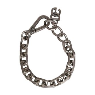 Dolce & Gabbana Panzerarmband mit Logo-Anh&auml;nger - - Accessories - Damen - Grau - ONE SIZE