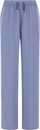 Herno Femme, Pantalons, Bleu, Taille: 46 FR Globe Lab Double Cady Wide Pantalons