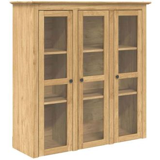 vidaXL Schrank mit Glast&uuml;ren BODO Honigbraun 115,5 x 38,5 x 117,7 cm vidaXL