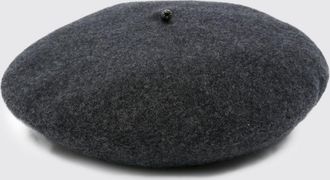 Brunello Cucinelli Wollfilz-Baskenm&uuml;tze mit Monili-Applikation