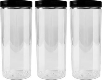 Generic Machify 5,5 cm de diam&egrave;tre, 20 cm de hauteur, 3 bo&icirc;tes de conservation cylindriques transparentes pour aliments, tubes en plastique avec couvercles no