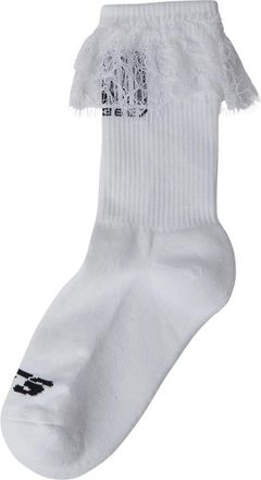 VTMNTS Vtmnts, unisex, Sous-v&ecirc;tements, Blanc, Taille: M Chaussettes Code-Barres en Dentelle