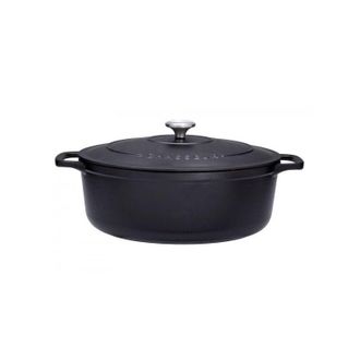 Chasseur Erhabene schwarze emaillierte ovale auflaufform aus emailliertem gusseisen 33 cm Chasseur puc473301