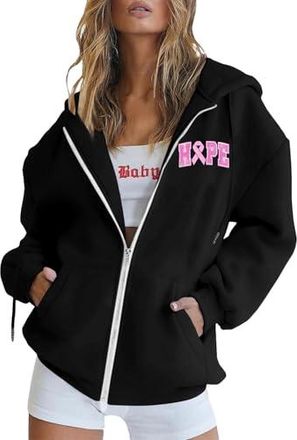 Generic Vestes &agrave; capuche et sweatshirts pour femmes 2026 - Pull imprim&eacute; d&eacute;contract&eacute; &agrave; manches longues - Haut de sport pour un usage quotidien, Noir, XXL