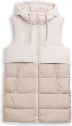 Tom Tailor Damen 1047525 Steppweste im zweifarbigen Design, 32208-Soft Taupe Grey, 3XL