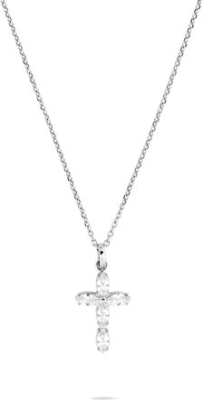 Tamaris Necklace - Halsketten mit Kreuz-Anh&auml;nger Edelstahl - Silber - Ankerkette verstellbar bis 47 cm - wasserfest & hautfreundlich