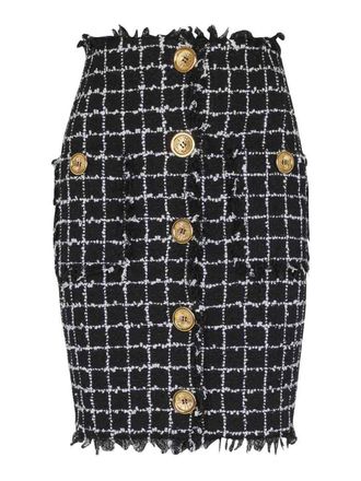 Balmain Jupe Midi - Noir