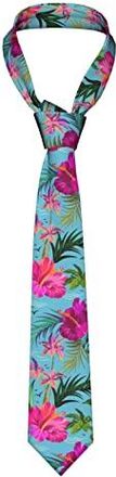 Generic Cravate DAffaires Bonjour Hawa&iuml; Fleur R&eacute;glable Tie Confortable Cravate Pour Hommes Pour L&Eacute;cole Travail C&eacute;l&eacute;brations