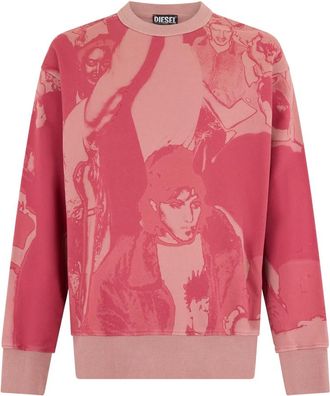 Diesel Homme, Sweatshirts et sweats &agrave; capuche, Rose, Taille: S Sweat &agrave; capuche avec un design graphique distinctif