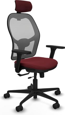 Piqueras y Crespo Ergonomischer gepolsterter Chorquera Stuhl mit 3D-Armen, h&ouml;henverstellbare Lendenwirbelst&uuml;tze und h&ouml;henverstellbares Kopfteil, Grau/Kastanienbraun