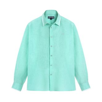 Vilebrequin Homme, Chemises, Bleu, Taille: S Linen Shirt Solid