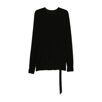 Rick Owens Schwarzes Rundhals-T-Shirt in Italien hergestellt - - Tops - Herren - Schwarzk - M