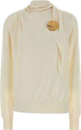 Jil Sander Femme, Pulls, Jaune, Taille: 36 FR Pull Drap&eacute;