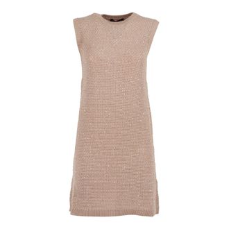 Fabiana Filippi Mini-Kleid aus Baumwollband mit Pailletten - - Dresses - Damen - Beige - XS
