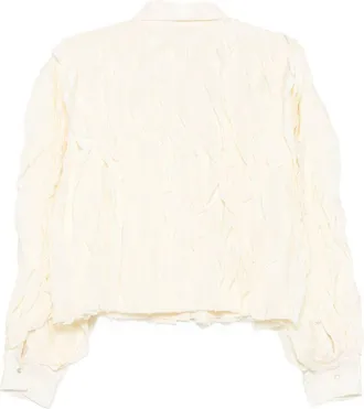 Alysi Crinkled Ruffle-Detailed Shirt - Cream