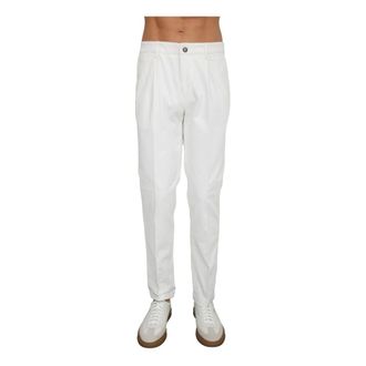 PESERICO Homme, Pantalons, Blanc, Taille: XL Pantalon en Gabardine de Coton