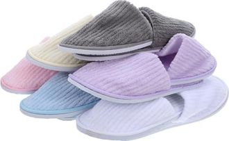 BESPORTBLE Pantoufles Dhôtel En Polaire Antidérapantes Unisexes, Lot De 6 Paires Colorées, Lavables En Machine, Taille 36-43, Pantoufles Dintérieur Confortables 