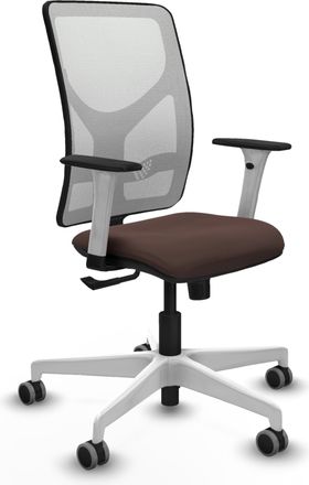 Piqueras y Crespo Brauner Schreibtischstuhl mit wei&szlig;en und schwarzen Armlehnen, h&ouml;henverstellbare Lendenwirbelst&uuml;tze, ausgestattet mit 3 Positionen und Schneidschaum, W