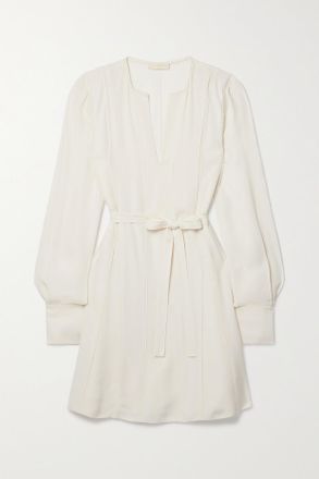 Ulla Johnson Daisy Minikleid Aus Cr&ecirc;pe Mit Bindeg&uuml;rtel - Wei&szlig;