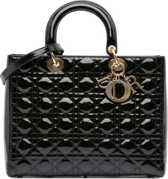 Dior grand sac à bandoulière Lady Dior (2012) - Noir