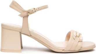 Nero Giardini Femme, Chaussures, Beige, Taille: 37 EU Sandale &agrave; talon bloc en cuir