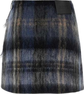 Loewe Femme, Jupes, Multicolore, Taille: 36 FR Mini-jupe pliss&eacute;e style kilt &agrave; carreaux avec boucle d&eacute;corative