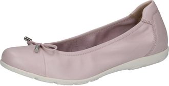 Caprice Damen Ballerinas aus Leder mit Schleife, Rosa (Lt.Purple Perl), 38 EU