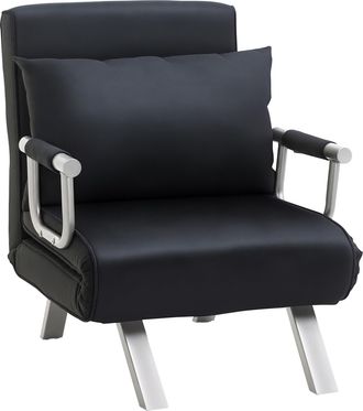 HOMCOM 3 in 1 Schlafsessel Klappbar Schlafsofa mit Bettfunktion Verstellbarer R&uuml;ckenlehne Kissen G&auml;stebett in Samtoptik, Relaxsessel Klappsessel f&uuml;r Wohnzimm