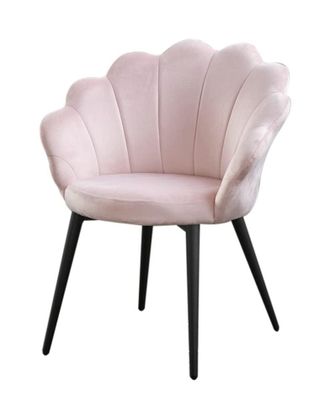 KAWOLA Esszimmerstuhl Carla - Samtbezug Rosa, Rückenlehne Design, Komfort Sitzmöbel - 65cm Breite, 79cm Höhe, 58cm Tiefe, Sitzhöhe 46cm, Belastbar bis 110kg,