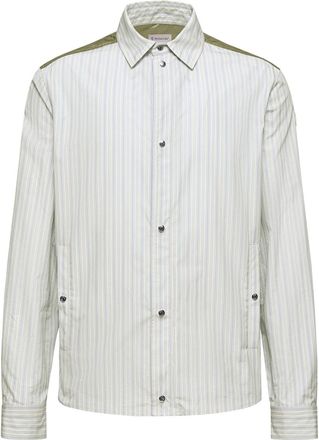 Moncler Moncler Striped Cotton Poplin Shirt, Men, Blue, Size: 3xl