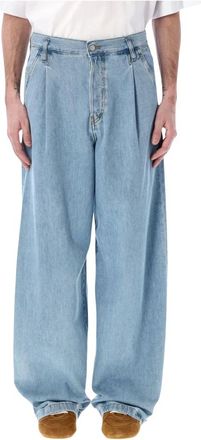 Dries Van Noten Homme, Jeans, Bleu, Taille: W33 Jeans pliss&eacute;s