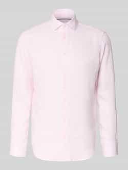 Christian Berg Regular Fit Leinenhemd mit Kentkragen