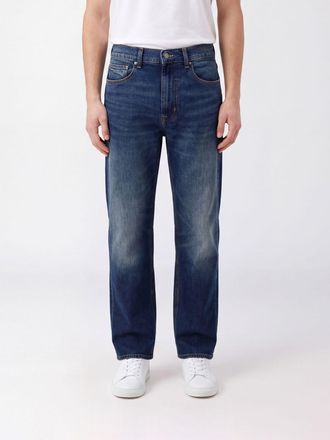 7 For All Mankind Straight Fit Jeans mit mittlerer Leibh&ouml;he aus Baumwolldenim