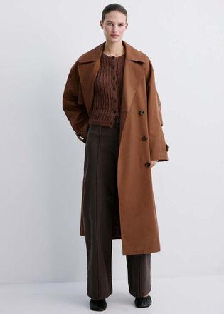 Mango Jeans mit weitem Bein, hoher Bund, Ziern&auml;hte schokolade - Damen - 32 - MANGO