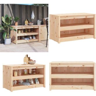 vidaXL Outdoor-K&uuml;chenschrank 106x55x64 cm Massivholz Kiefer - Gartenm&ouml;bel - K&uuml;chenausstattung - Esszimmertisch - Holzm&ouml;bel - Outdoor K&uuml;che - Home & Living