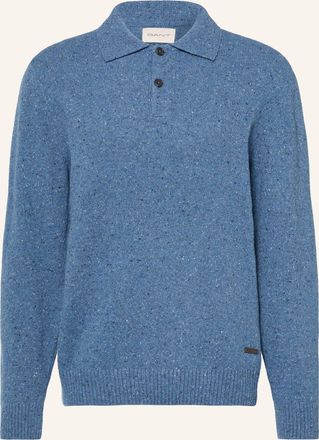 GANT Strick-Poloshirt blau