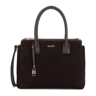 Kazar Femme, Sacs, Brun, Taille: ONE Size Sac &eacute;l&eacute;gant Kazar pour femme en daim et cuir v&eacute;ritable