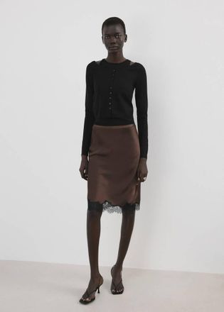 Mango Pull-over maille combin&eacute;e noir - Femme - XS - MANGO