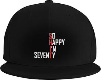 Generic Je suis Tellement Heureuse DAvoir 70 Ans Aujourdhui Femme Homme Casquette De Baseball Snapback Chapeaux Pare-Soleil Respirant Casquette Hip Hop pour H