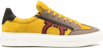 Ferragamo Homme, Chaussures, Jaune, Taille: 45 EU Gancini Colour-Block Baskets