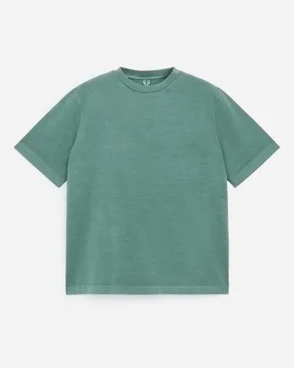 Arket St&uuml;ckgef&auml;rbtes Interlock-T-Shirt -Gr&uuml;n